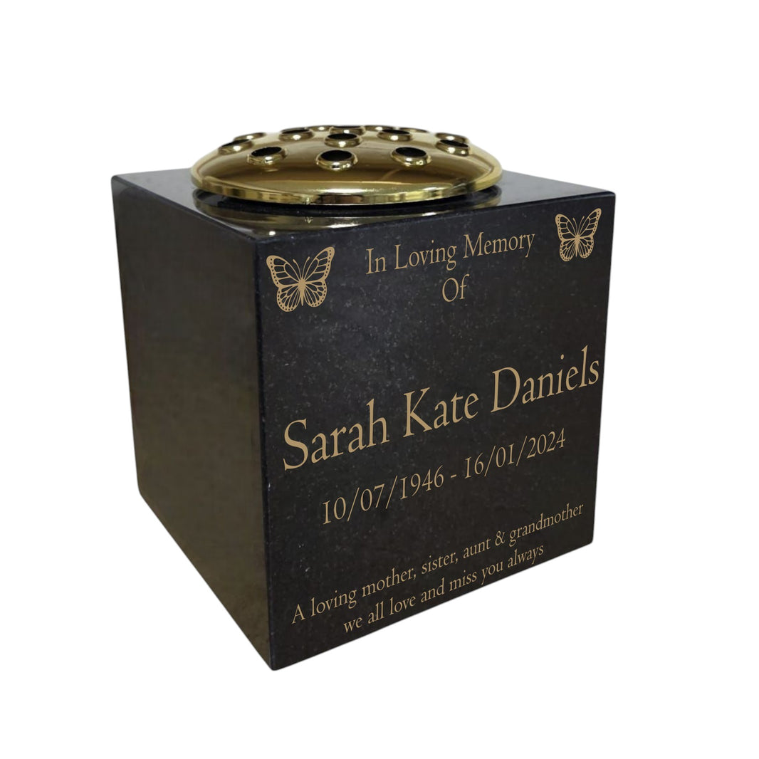 Granite Grave Vases & Gravestone Flower Pots | Memorials Direct